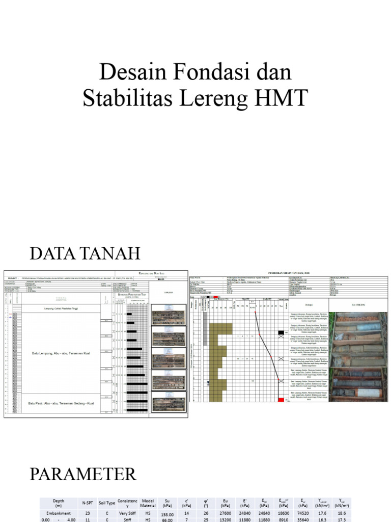 Desain Fondasi Dan Stabilitas Lereng HMT | PDF