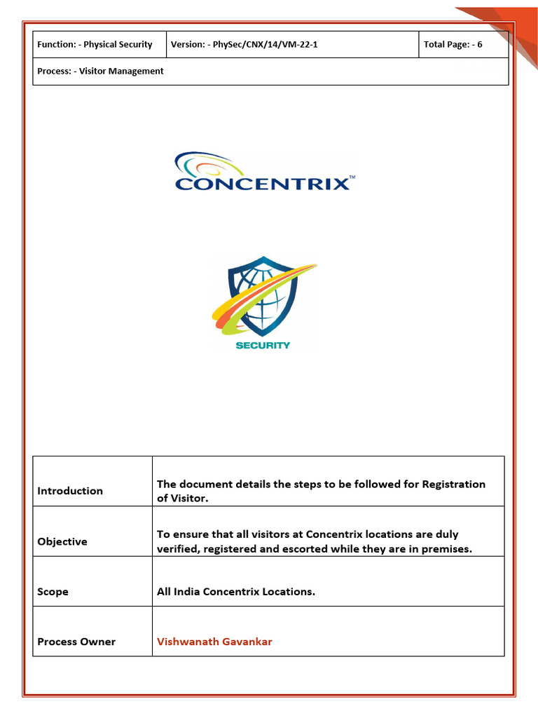 Visitor Management Process Overview | PDF | Computing