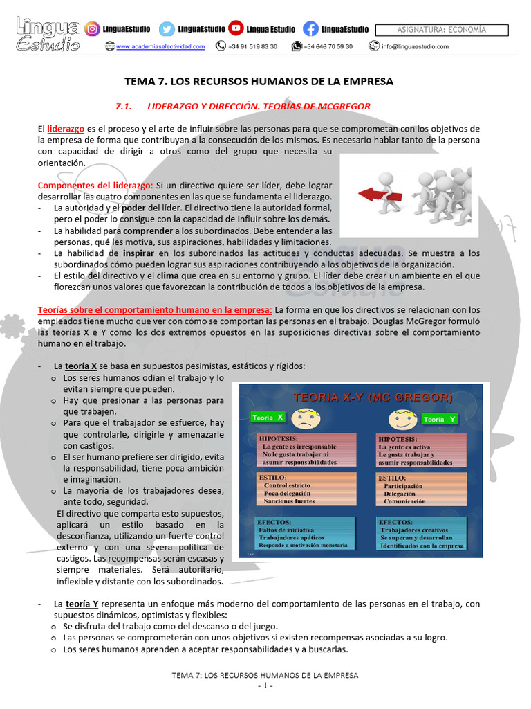 TEMA 7. Los Recursos Humanos de La Empresa | Descargar gratis PDF | Gestión de recursos humanos ...