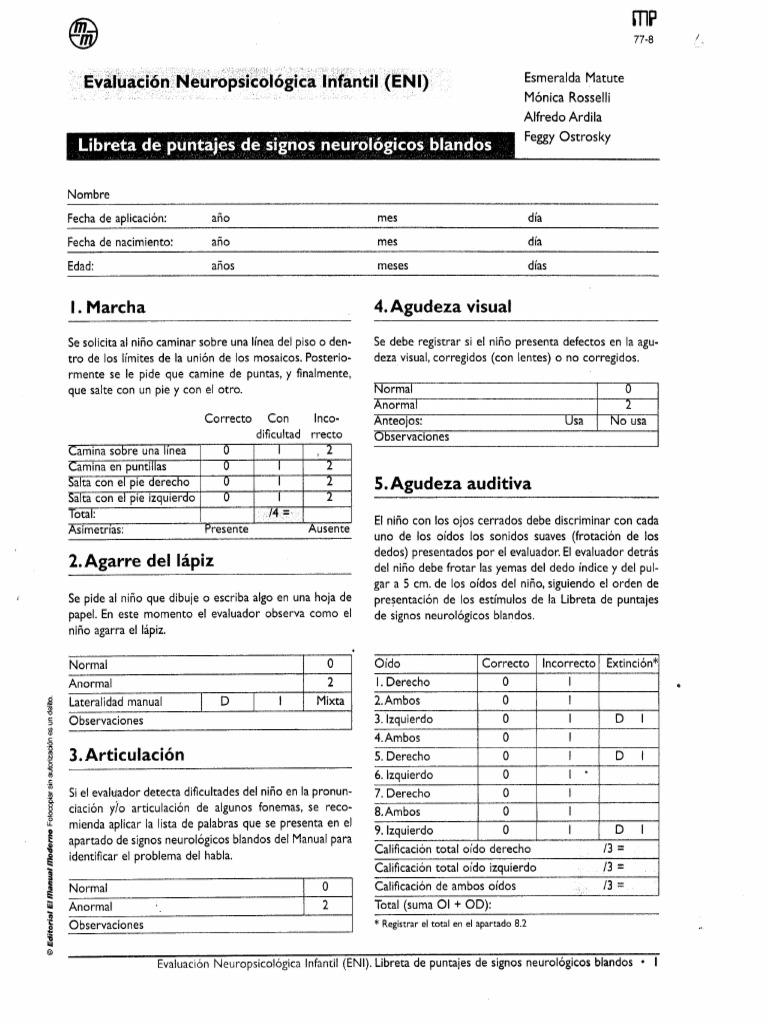 ENI-Signos neurologicos blandos | PDF