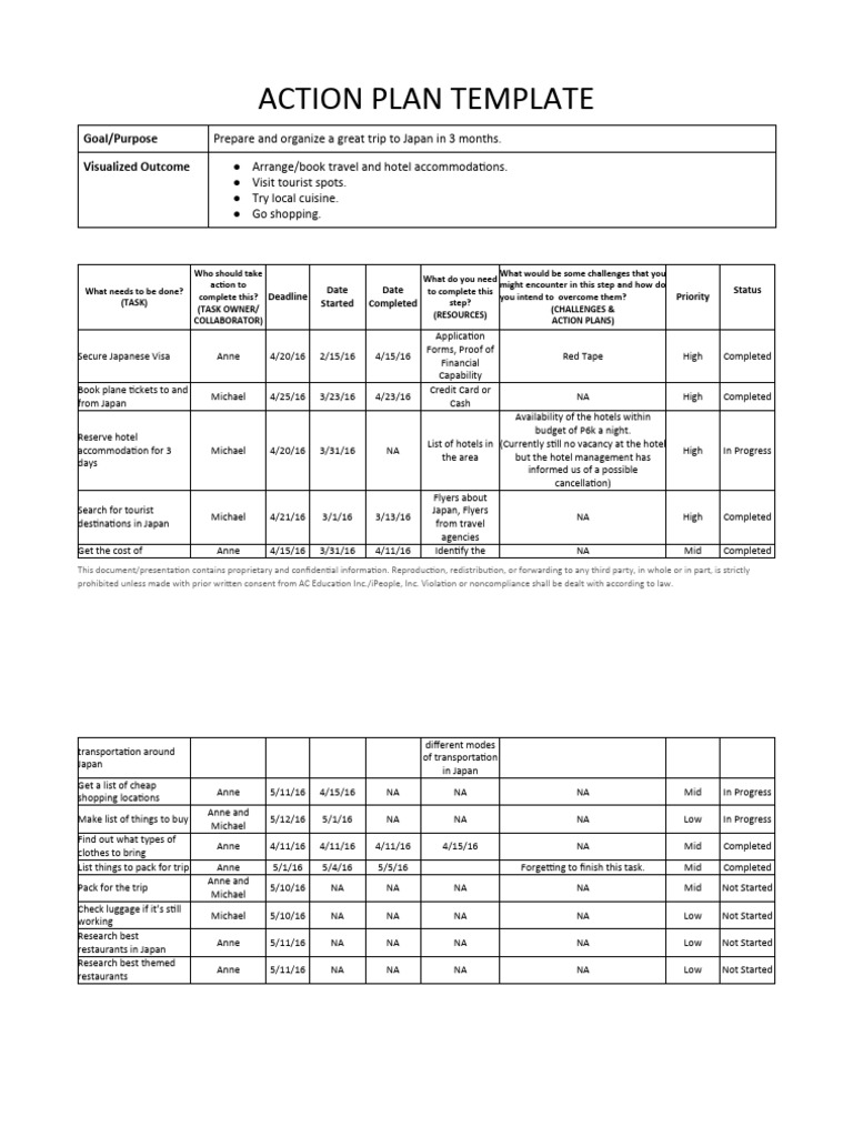 SAMPLE_ Action Plan 1 | PDF