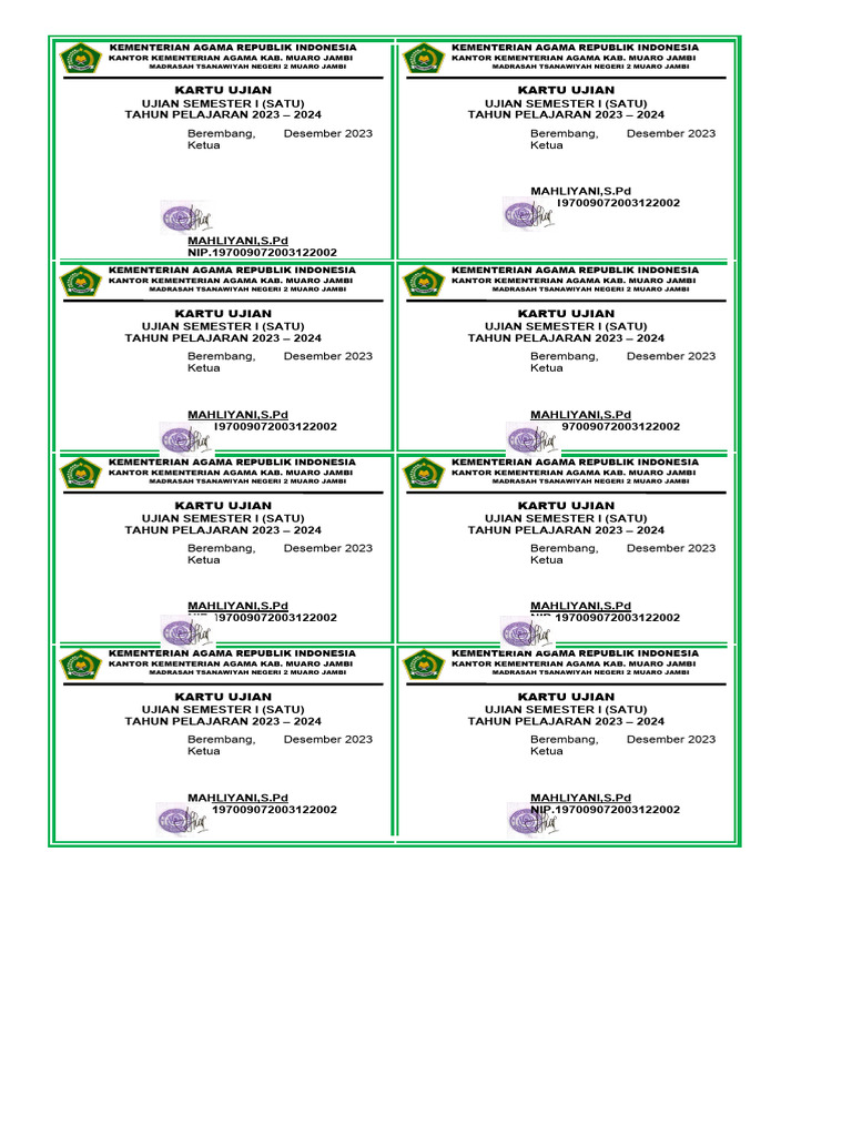 1 Kartu Us 2 2022-2023 | PDF