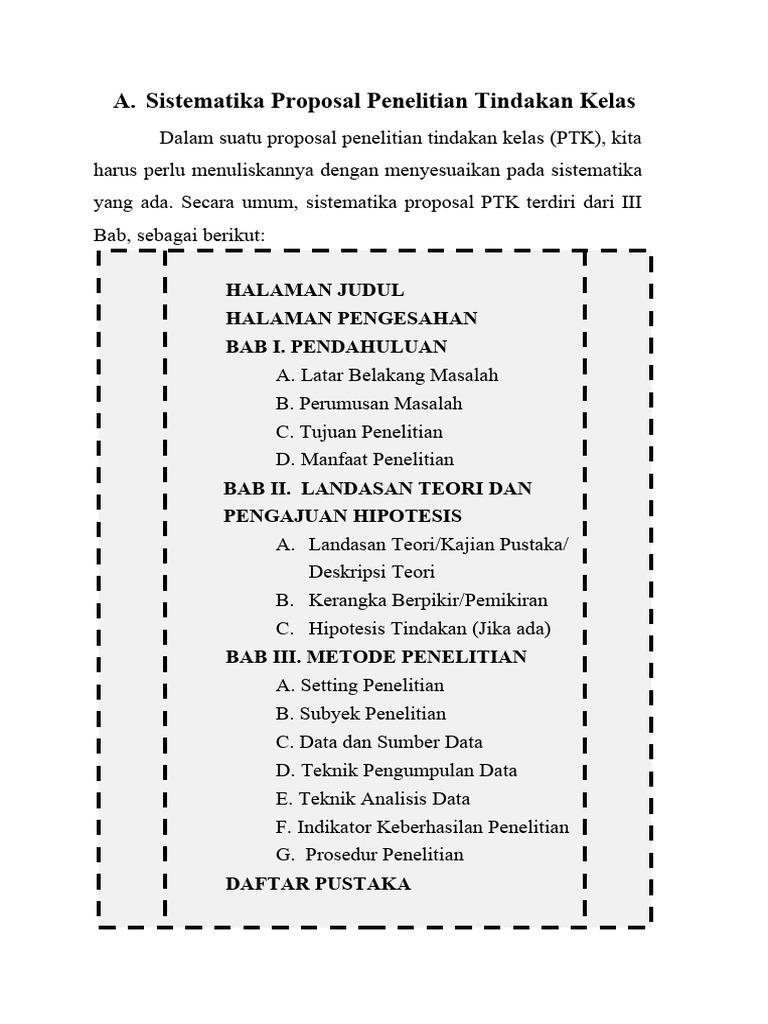 Sistematika Proposal dan Laporan PTK | PDF | Komputer