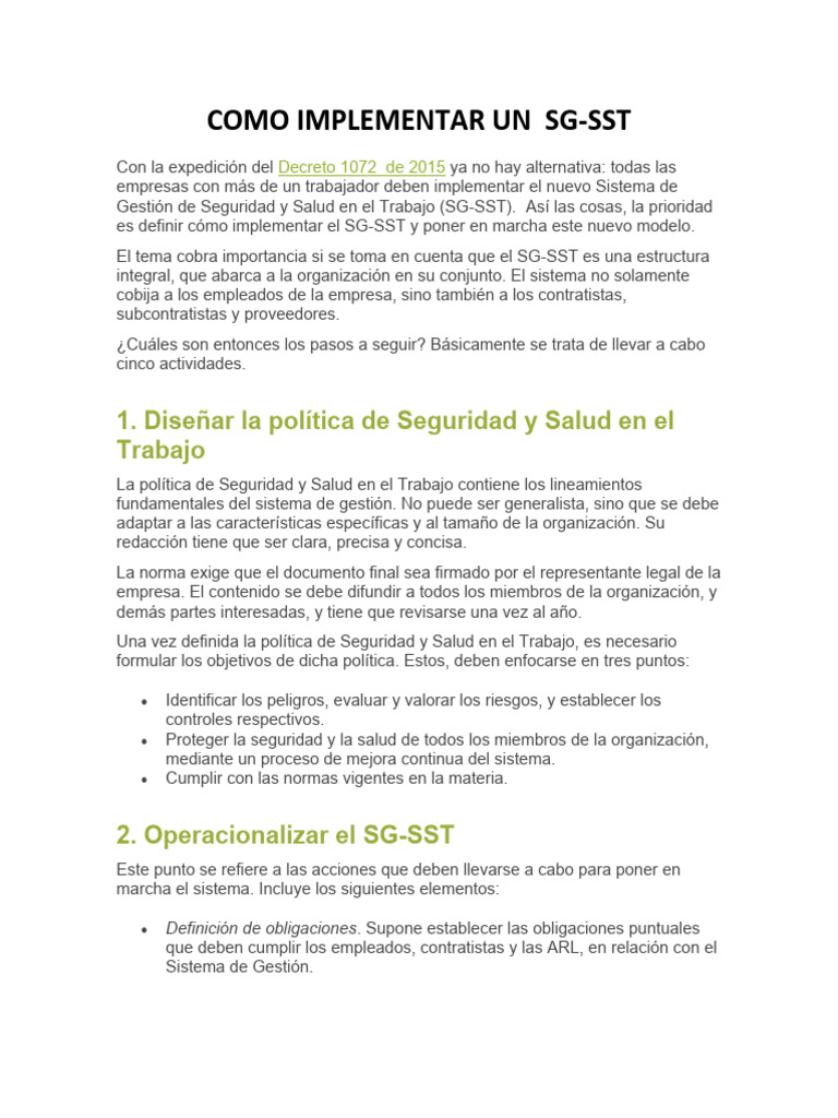 Como Implementar Un SG | PDF | Riesgo | Evaluación