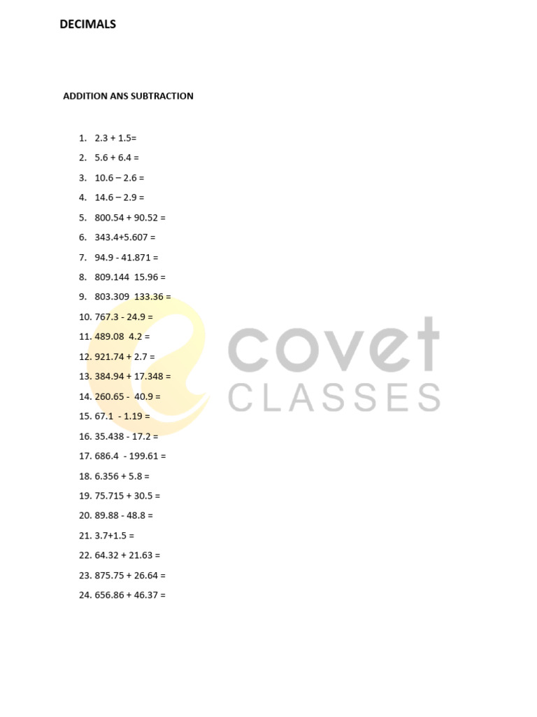 Decimal Operations 80047 | PDF | Teaching Methods & Materials