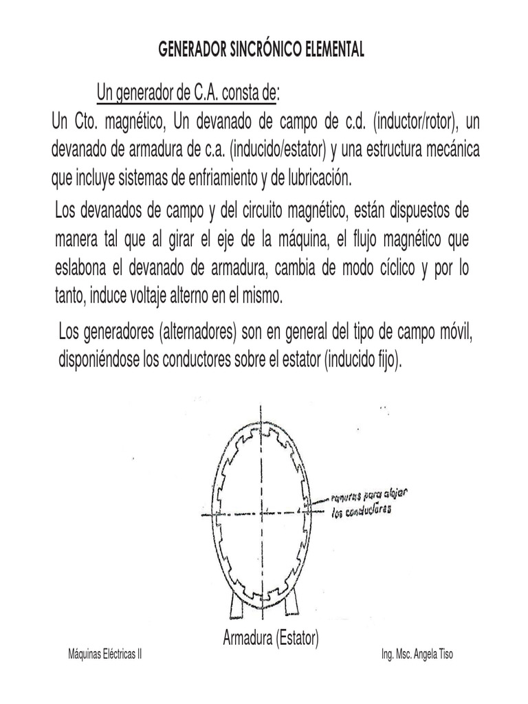 2da Clase Unidad 1 Generador Sincrónico | PDF | Generador eléctrico | Inductor