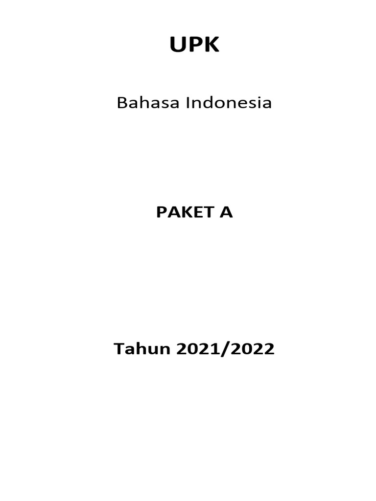 Soal Pusat Paket A UPK | PDF