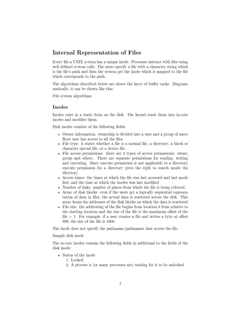 4 Internal Representation of Files | Download Free PDF | Computer File | File System