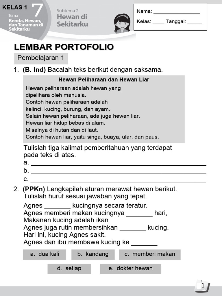 LEMBAR PORTOFOLIO BUPENA 1D Tema 7 Sub 2 | PDF
