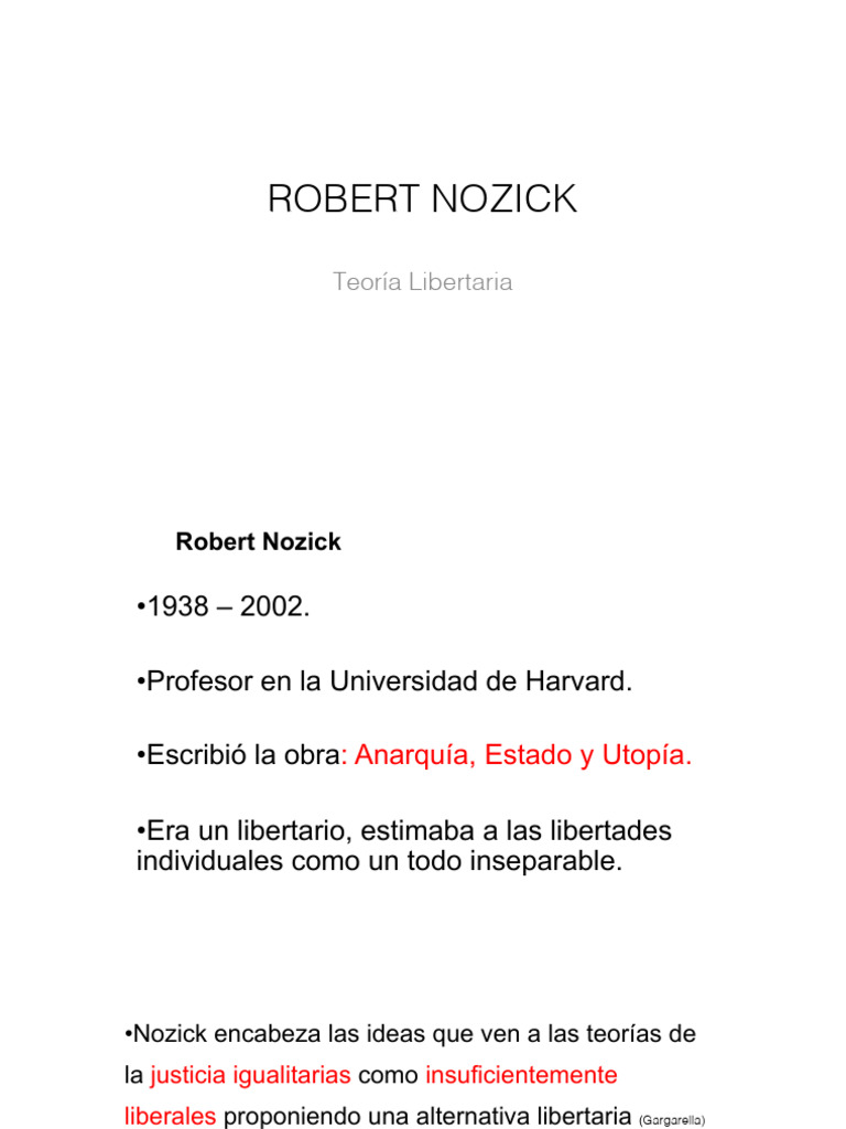 R. Nozick Resumen | PDF | Libertarismo | Estado (política)