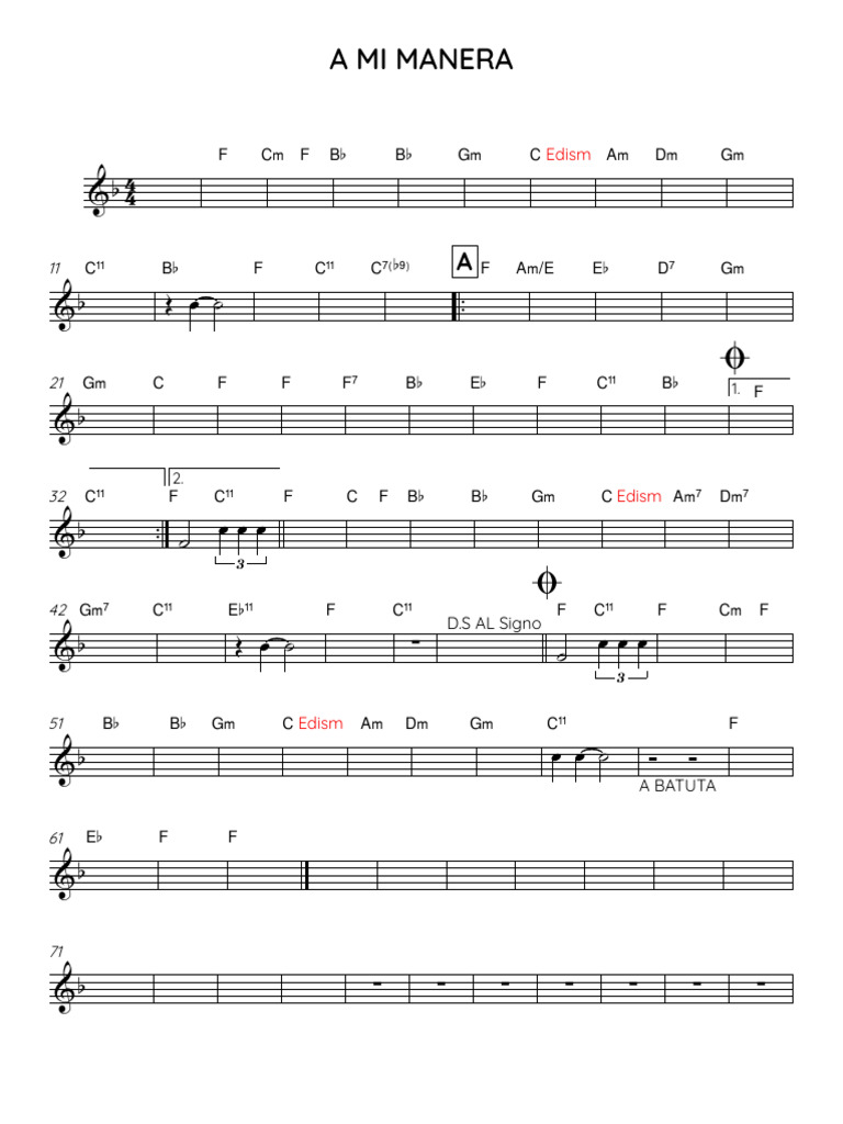A MI MANERA - Partitura Completa | PDF