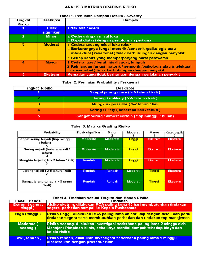 Analisis Matriks Grading Risiko | PDF | Pengembangan Diri | Kesehatan Holistik