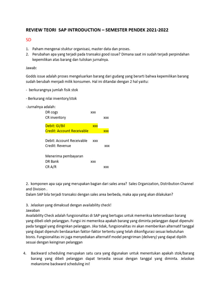 Review Materi Teori Sap Introduction HANA | PDF