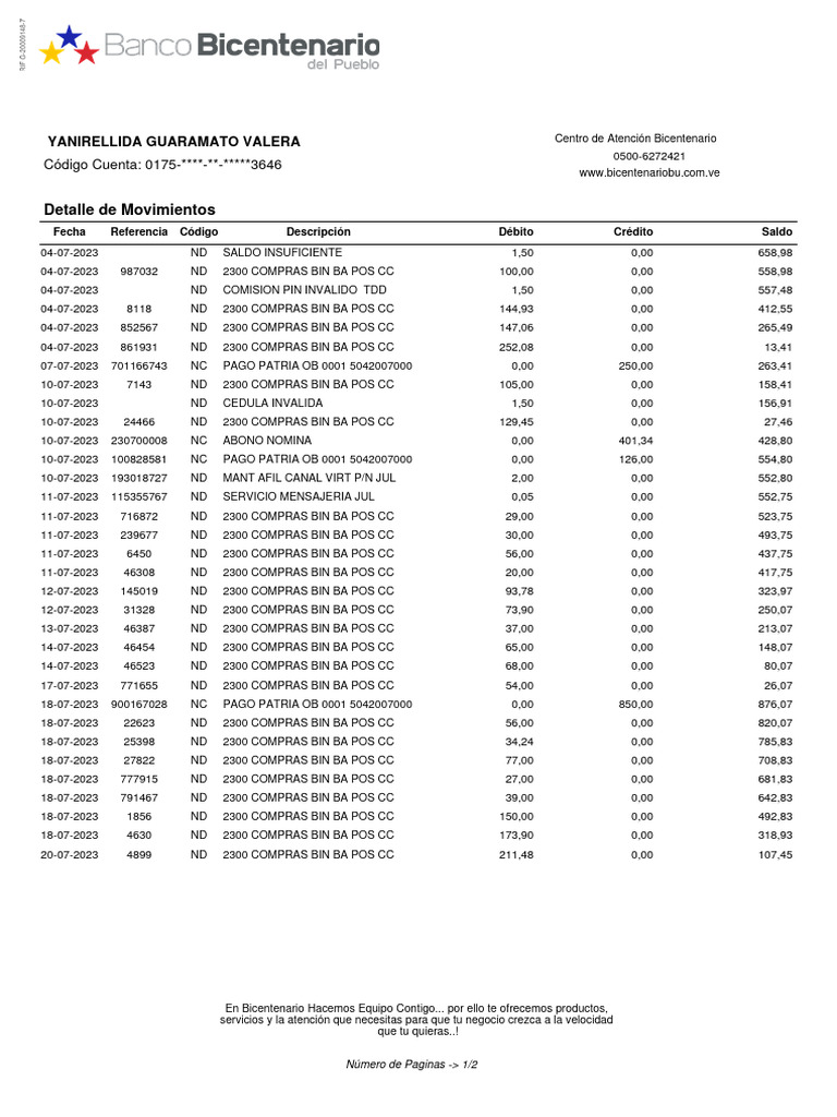 Estado de cuenta (4) | PDF | Tecnología bancaria | Servicios financieros minoristas