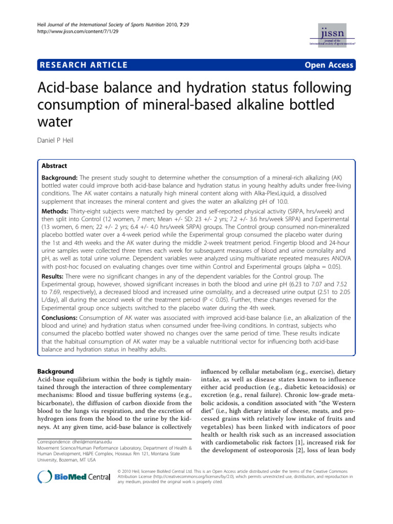 Alkaline-Mineral Water-Normal Activity | PDF | Experiment | Urine