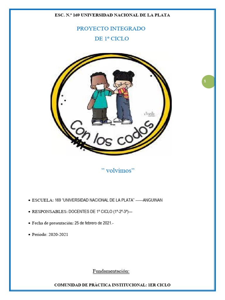 Proyecto Integrado 1º Ciclo: "Volvimos" | PDF | Aprendizaje | Evaluación