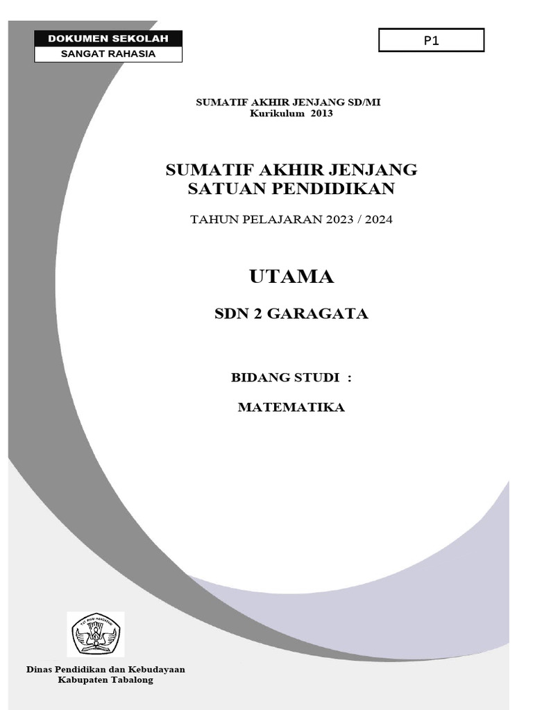 NASKAH SOAL SAJ Matematika 2024 (SELESAI) | PDF