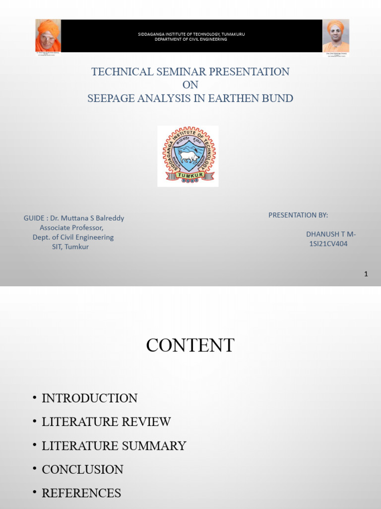 Technical Seminar Dhanush | PDF | Soil Mechanics | Dam