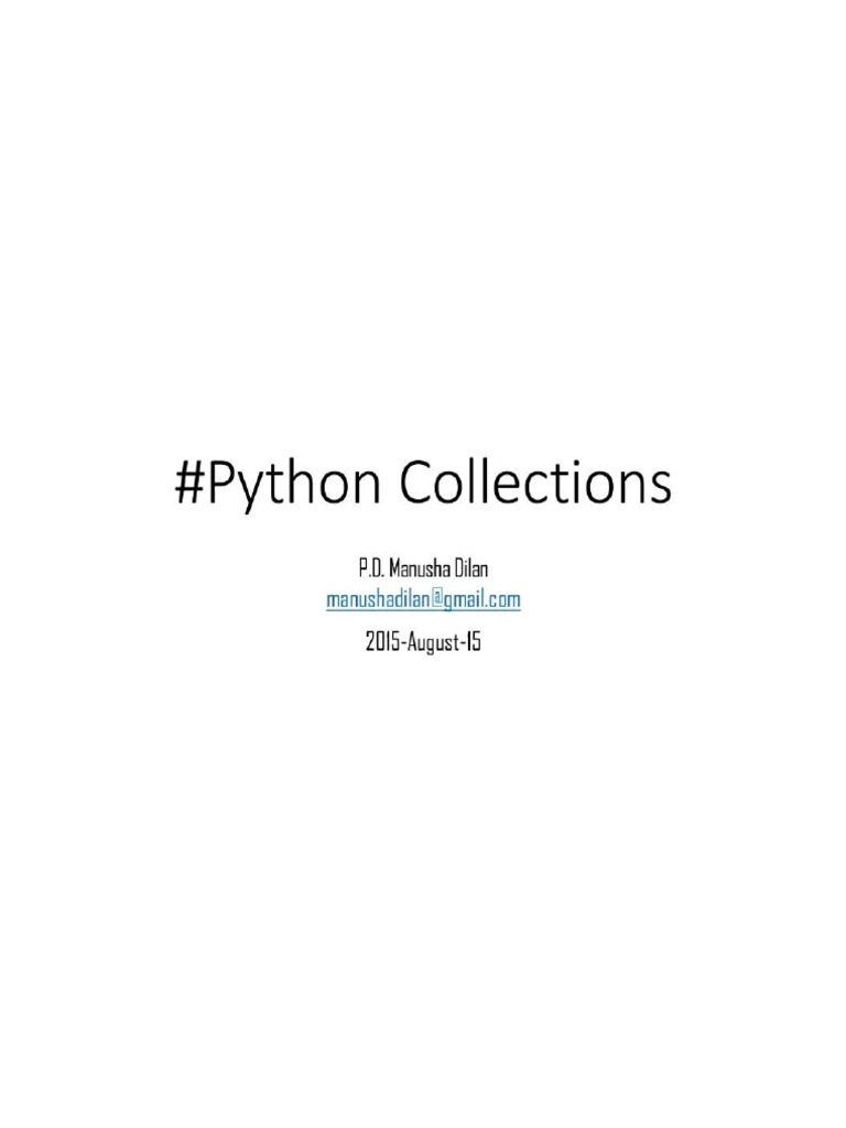 Python Collections | PDF