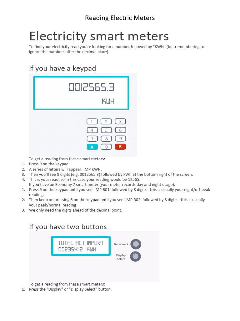 Reading Electricity Smart Meter | PDF | Power (Physics) | Electric Power