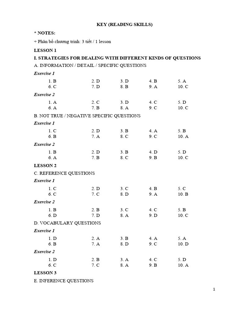 KEY TO TMU English Test - READING | PDF | Glasses