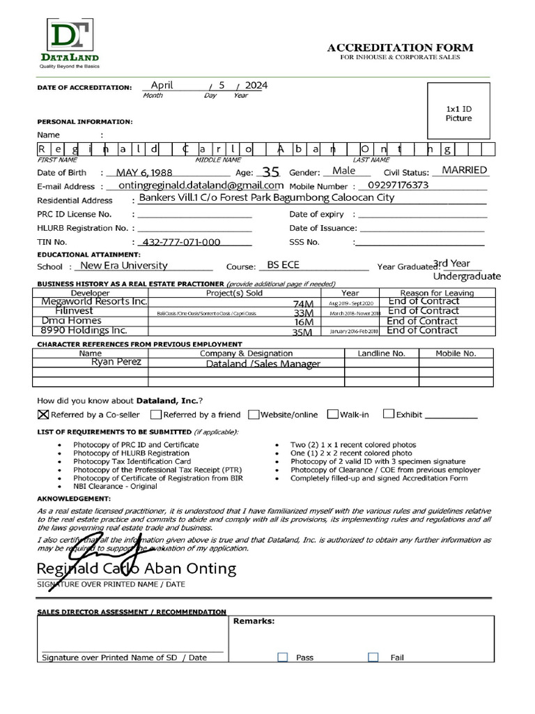 DLI Accreditation Form | PDF