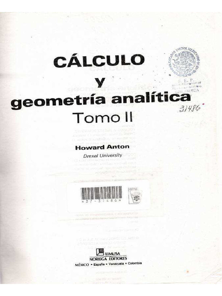 Calculo Con Geometría Anton Tomo2 | PDF