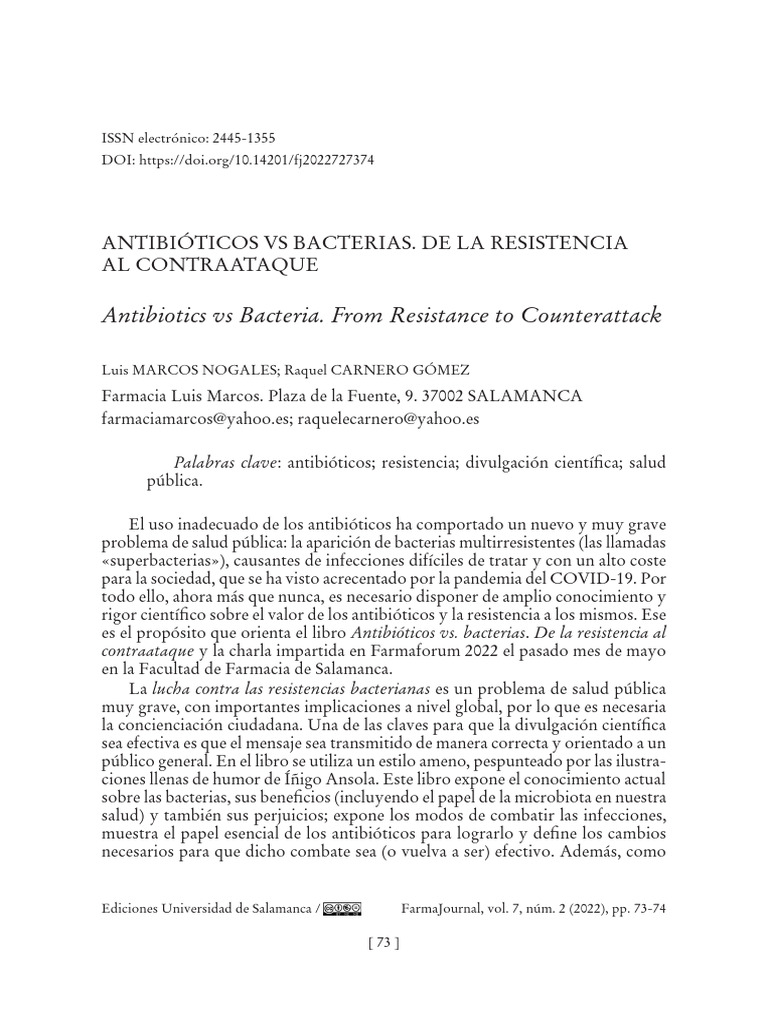 Antibiotico Vs Bacterias | Descargar gratis PDF | Resistencia antimicrobiana | Las bacterias