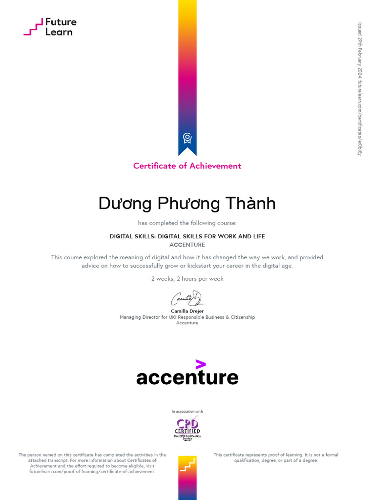 Digital Skills Course Completion Certificate | PDF | Mindset