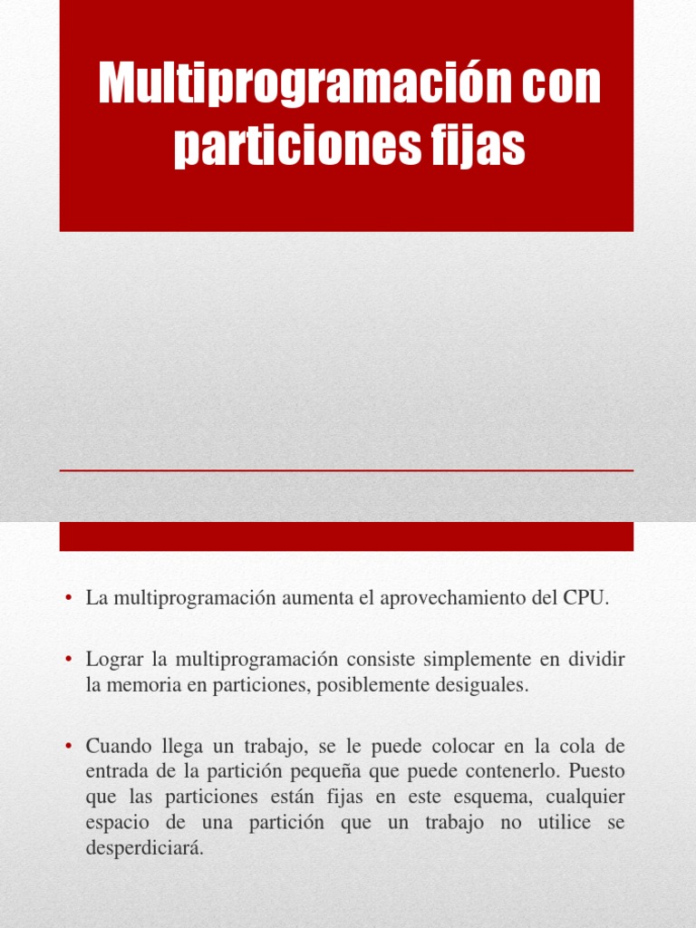 Multiprogramación Con Particiones Fijas | Descargar gratis PDF | Poco ...