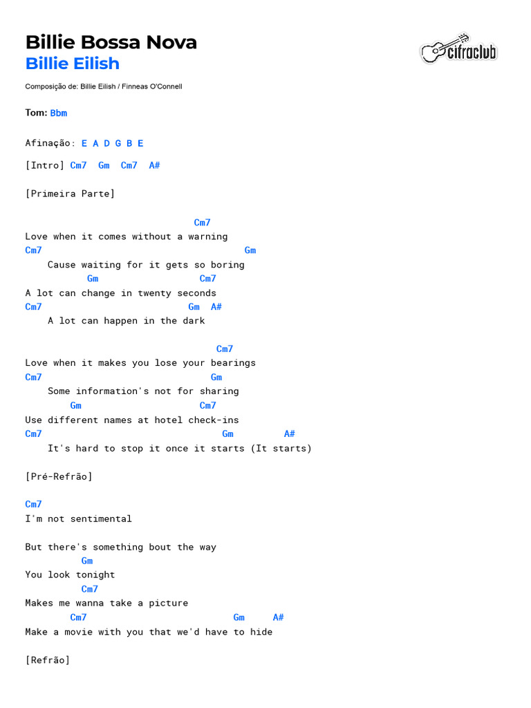 Billie Bossa Nova Guitar Chords | PDF