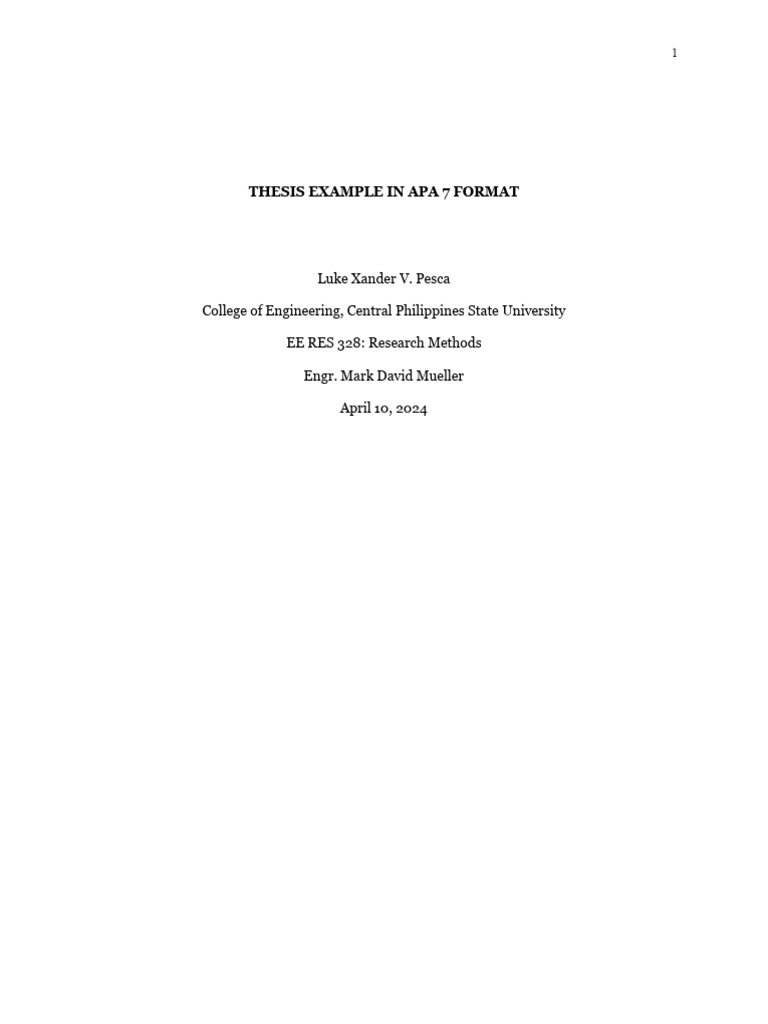 THESIS EXAMPLE IN APA 7 FORMAT - Wpslukassdfinalll | PDF | Computing ...