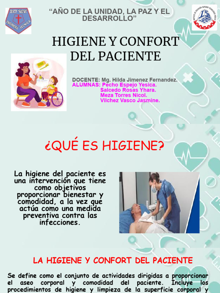 Higiene y Confort Del Paciente | Descargar gratis PDF | Higiene | Especialidades Medicas