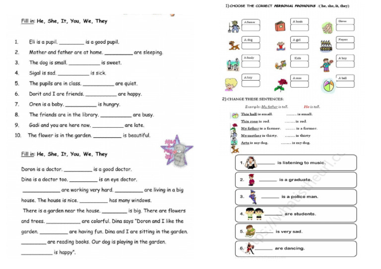 Worksheet - Personal Pronouns | PDF