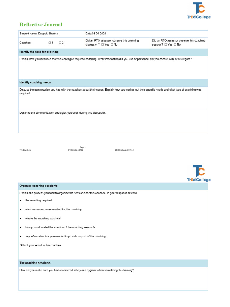SITXHRM007 Reflective Journal | Download Free PDF | Human Communication ...