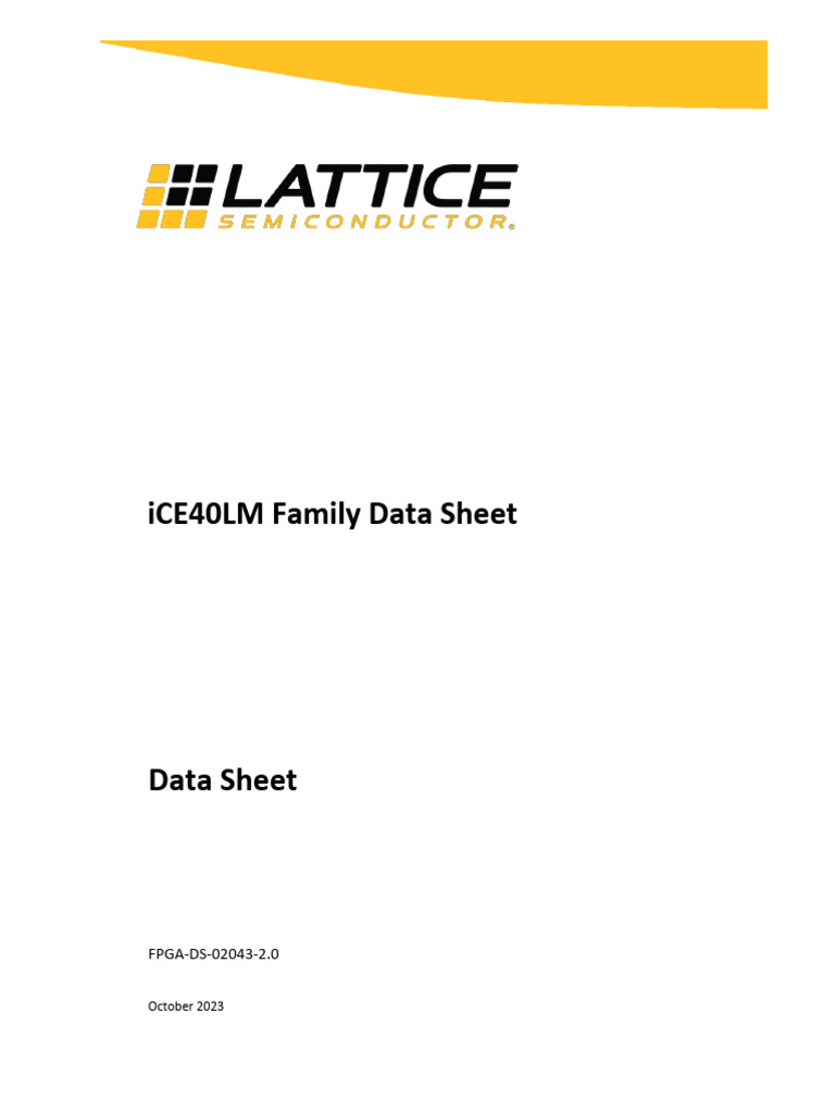 FPGA DS 02043 2 0 iCE40 LM Family Data Sheet | PDF | Field Programmable ...