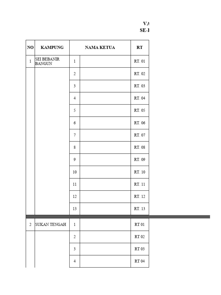 DATA - RT - SE-KEC. - SAMBALIUNG. - 2024 | PDF