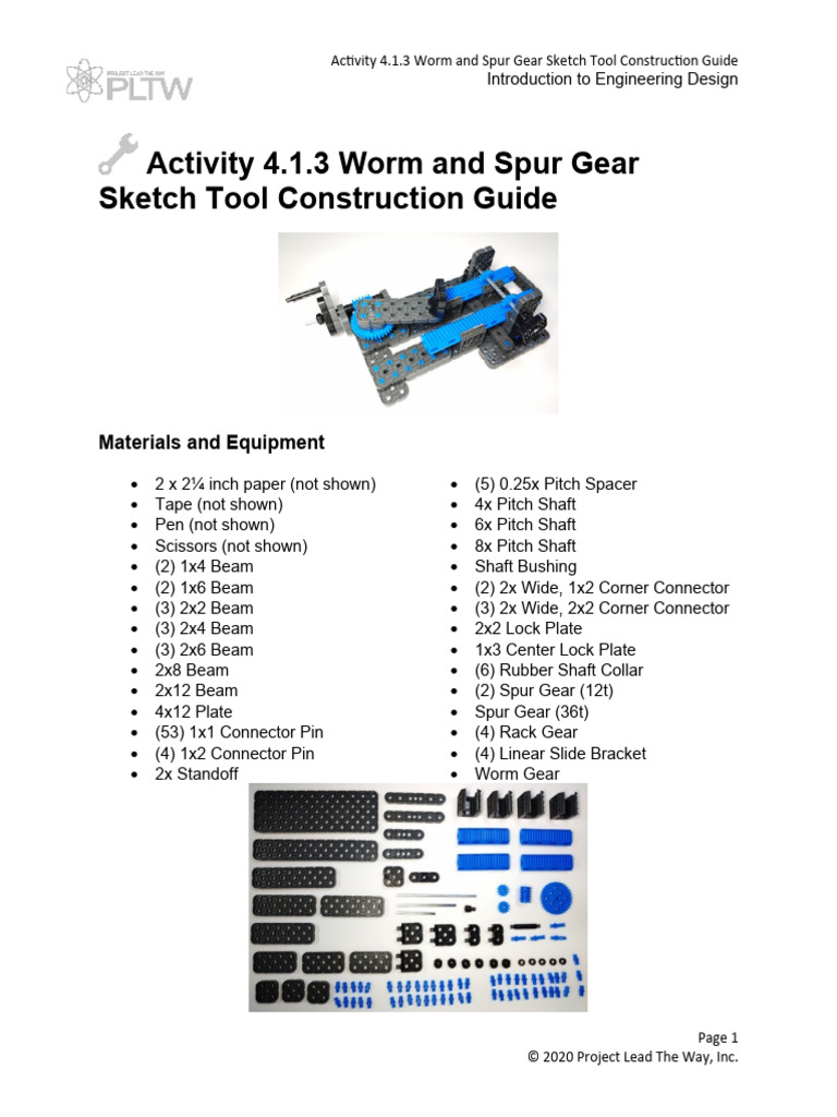 Ied 413 WormSpurGear Sketcher Construction | PDF | Gear | Manufactured ...