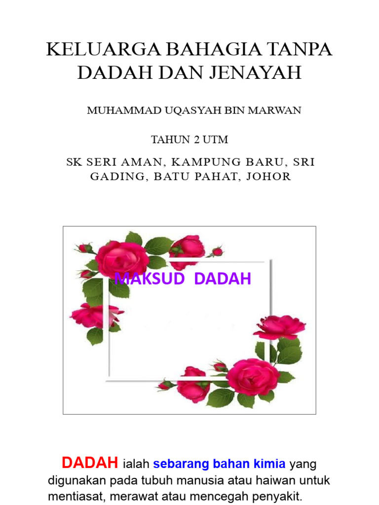 Buku Skrap Anti Dadah Uqasyah | PDF