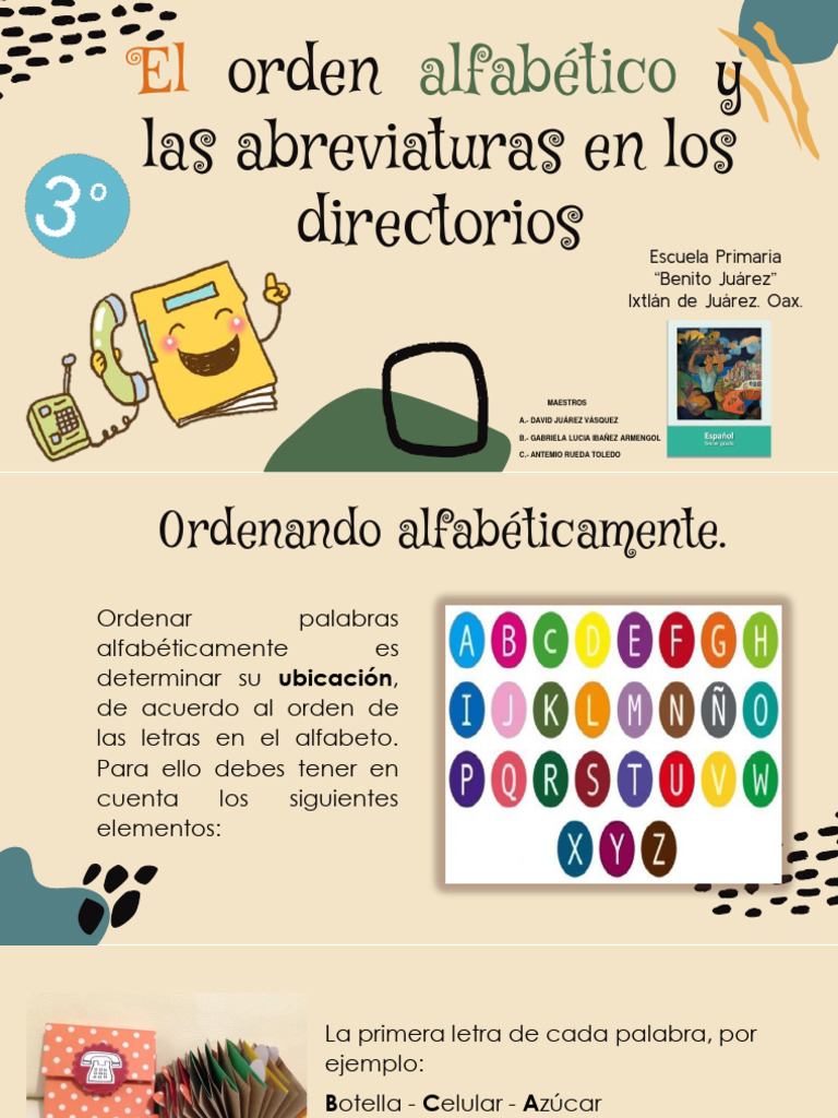El Orden Alfabético | PDF | Estudios de idiomas extranjeros