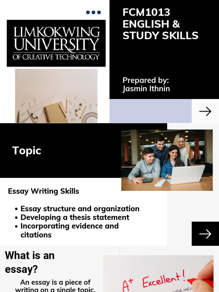FCM1013 English & Study Skills: Prepared By: Jasmin Ithnin | PDF