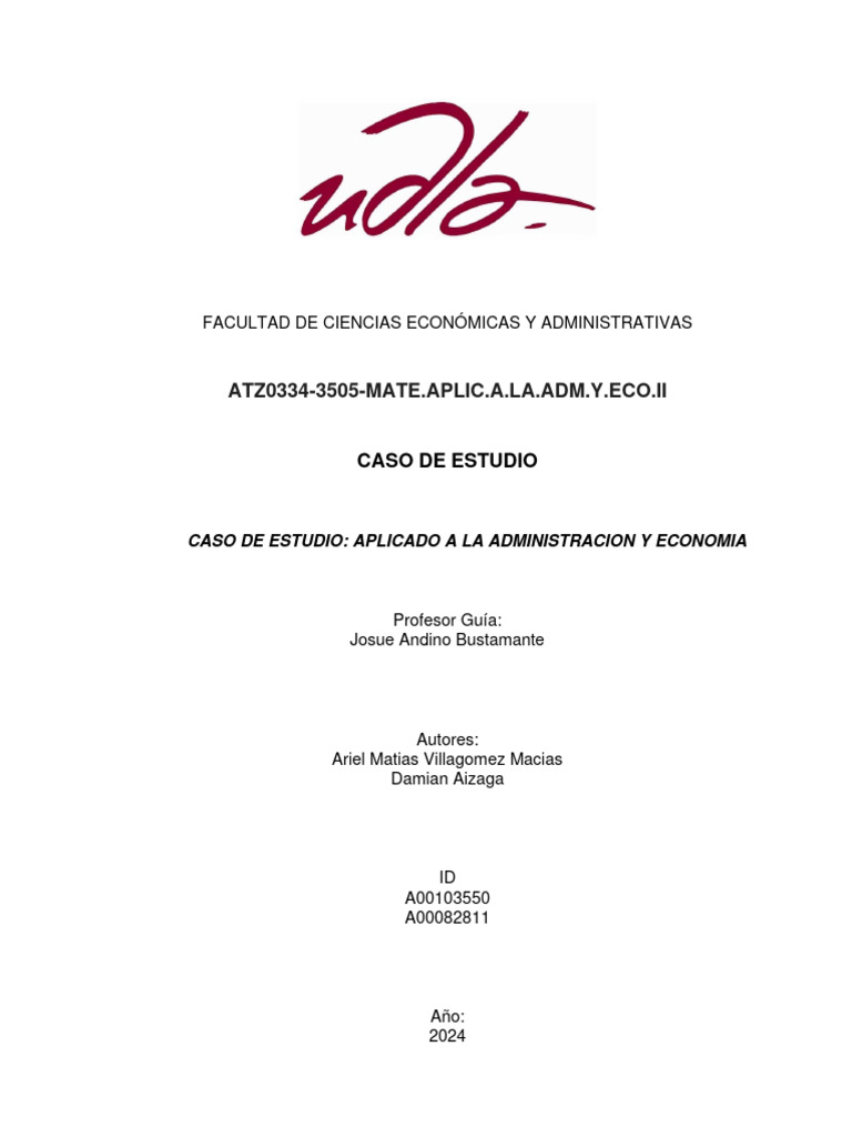 Caso de Estudio - Progreso 3 | PDF | Economias | Ciencias económicas