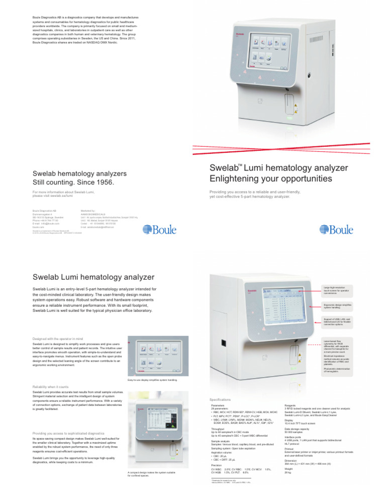 Swelab Lumi Brochure 30657 5 1 0 | PDF | Vertebrates | Medical Specialties