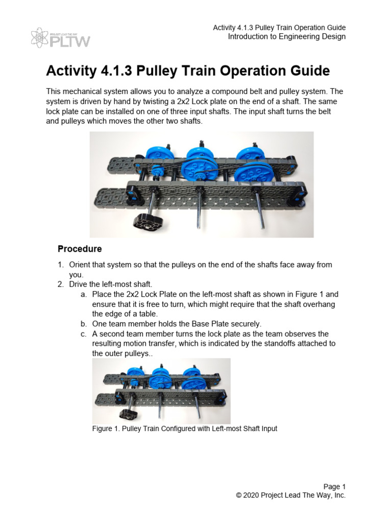 Ied 413 Pulley Train Operation | PDF | Belt (Mechanical) | Manufactured Goods