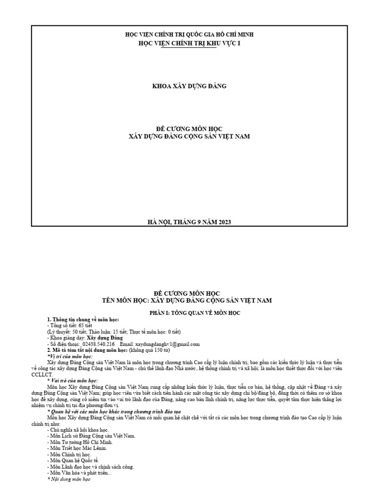 F. de Cuong Mon Xay Dung Dang CSVN | PDF