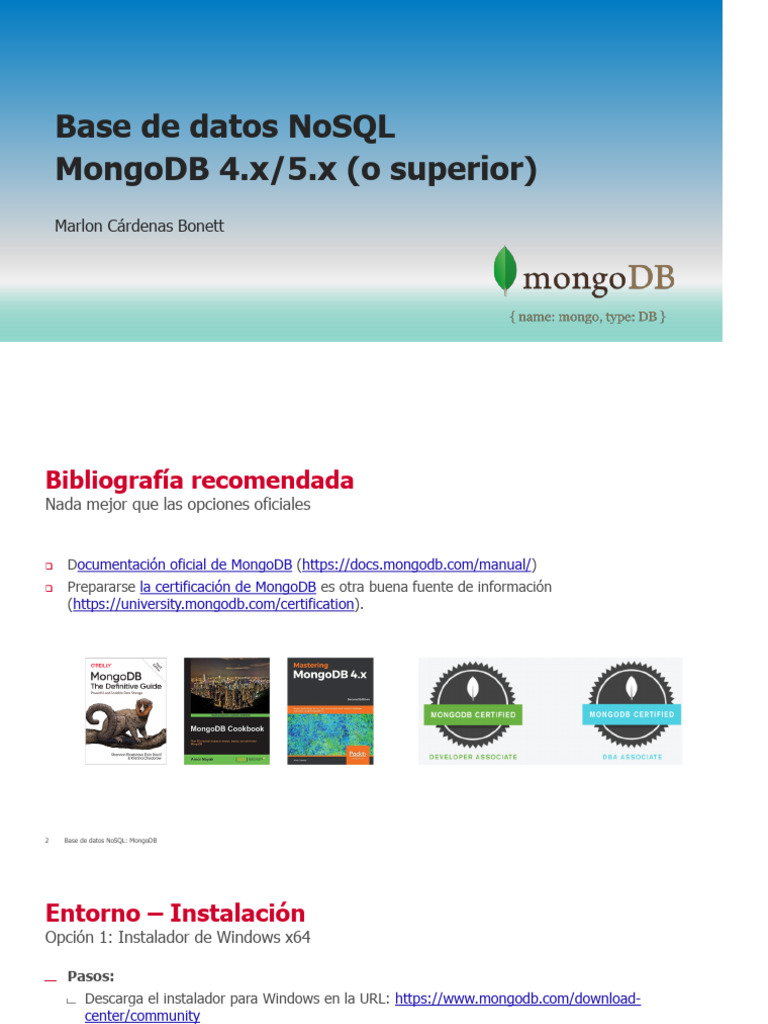 Tema 3 1 Entorno Instalación Mongodb V01 Pdf Mongo Db Archivo De Computadora