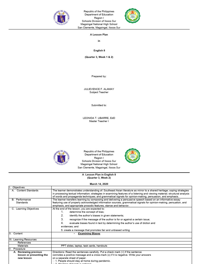 q3 Week 1&2 | PDF | Bias | Evidence