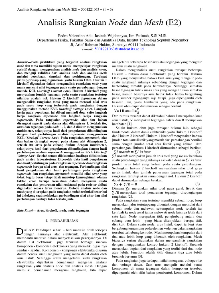 Analisis Rangkaian Node Dan Mesh (E2) | PDF