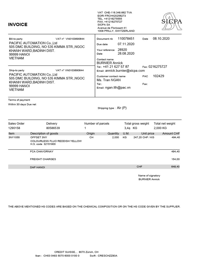 PAC - 80586539 - Invoice Final | PDF | Business | Payments