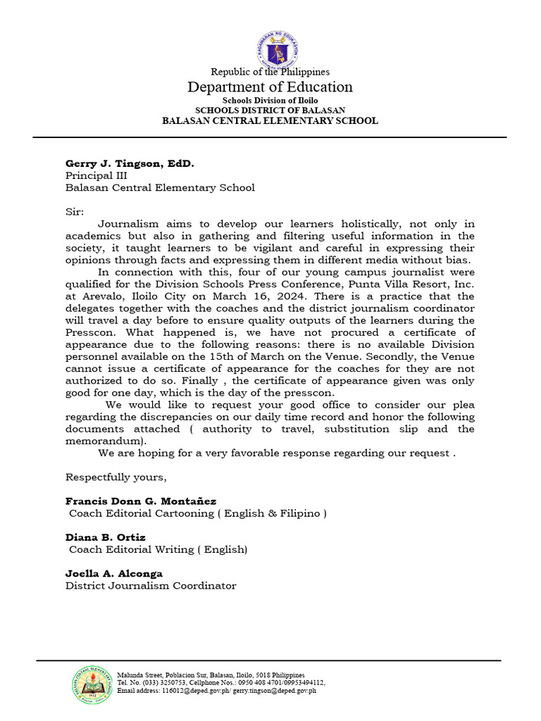 justification letter | PDF